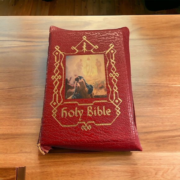 Other | Vintage 1951 The Holy Bible The Catholic Press Inc Red Letter ...